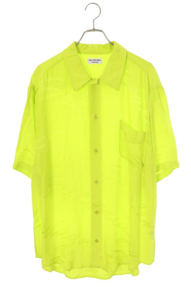 バレンシアガ サイズ:36  681633 TMO60 ロゴ刺繍レーヨン半袖シャツ 中古 BS99