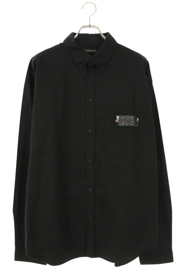 バレンシアガ サイズ:40  719874 TYB18 キャンペーンロゴ刺繍オーバーサイズ長袖シャツ 中古 SB01