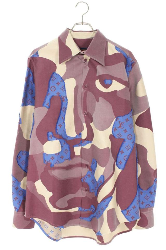 ルイヴィトン サイズ:S RM232 AWY HPS77W プリンテッドコットンフィルクーペオーバー長袖シャツ 中古 OM10