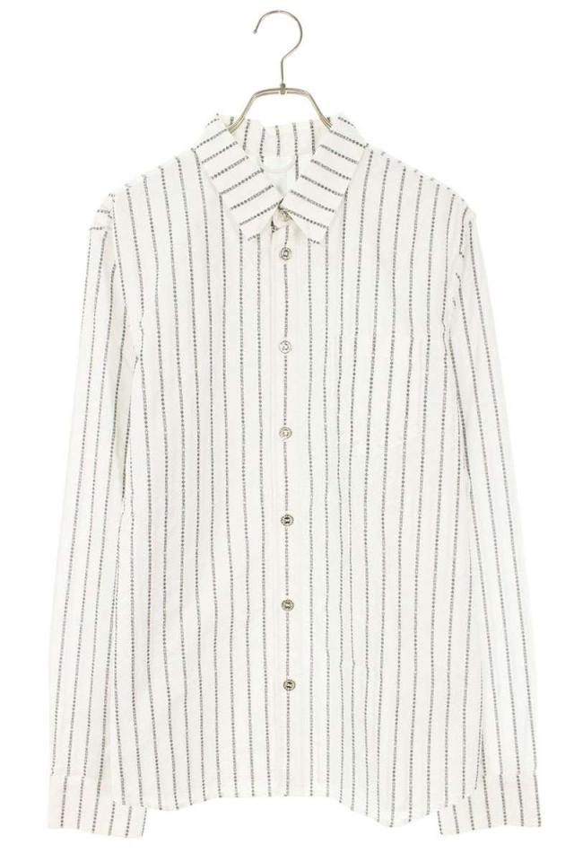 クロムハーツ サイズ:L ロゴストライプ長袖シャツ 中古 OK15