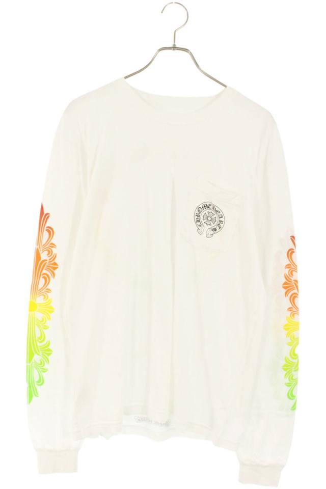 クロムハーツ サイズ:L  CH L S  1 袖フローラルグラデーション長袖カットソー 中古 NO05