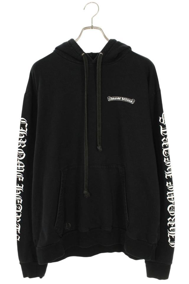 クロムハーツ サイズ:XL  SWTSHRT PLVR バックスクロールラベルプリントプルオーバーパーカー 中古 GZ11