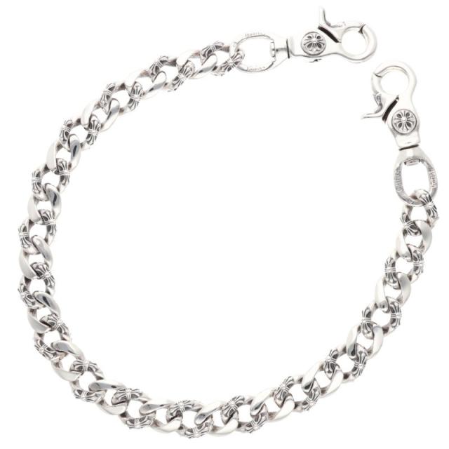 クロムハーツ サイズ:ロング  FANCY LONG-2 2クリップロングファンシー シルバーウォレットチェーン 中古 OS06