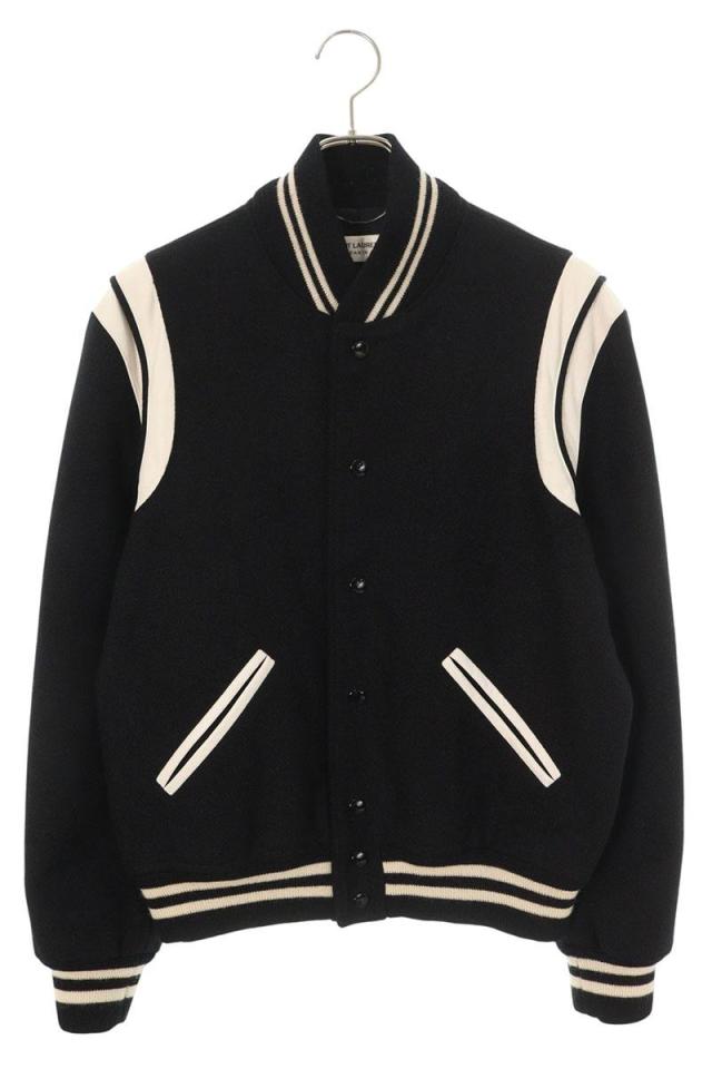 サンローランパリ サイズ:48  テディ   35478 Y180W レザートリムスタジャンブルゾン 中古 SB01