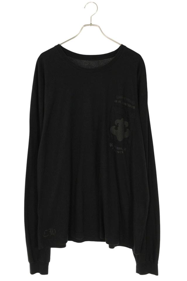 クロムハーツ サイズ:XXL  Paris 18 AV. Montaigne L S Tee パリ限定BSフレアプリント長袖カットソー 中古 OS06