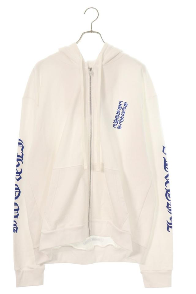 クロムハーツ サイズ:L SWTSHRT HD ZIP アームロゴプリントジップアップパーカー 中古 GZ11