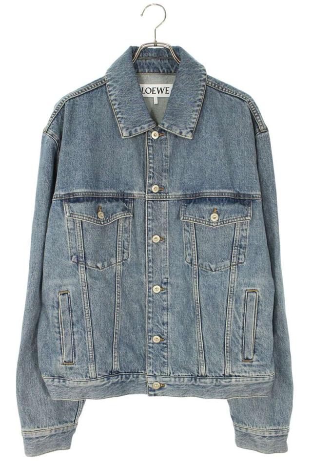 ロエベ サイズ:52 H526Y50W25 アナグラム刺繍デニムジャケット 中古 SB01