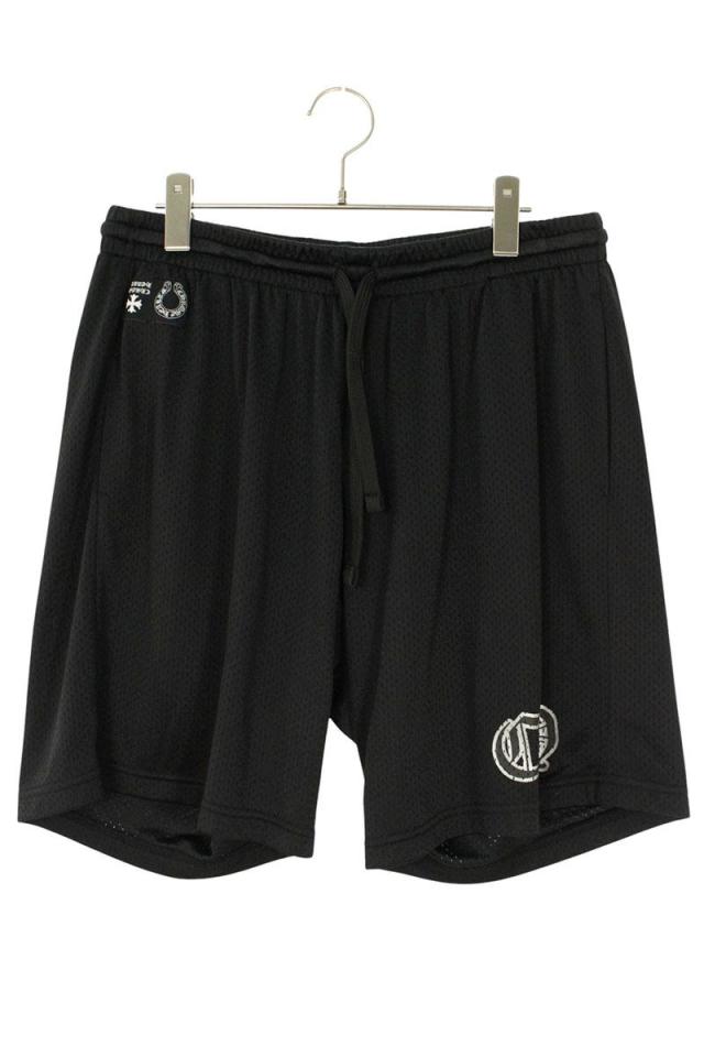 クロムハーツ サイズ:L  MESH VARSITY SHORTS CHプリントメッシュハーフパンツ 中古 SJ02