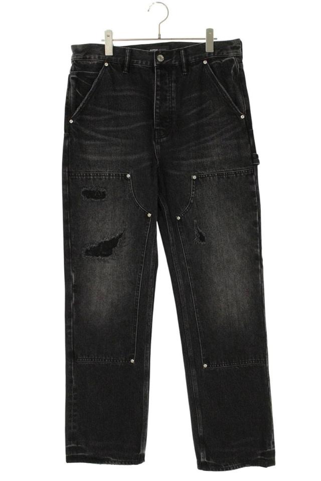 パープルブランド サイズ:32インチ  P015 CARPENTER ダブルニーカーペンタークラッシュデニムパンツ 中古 BS99