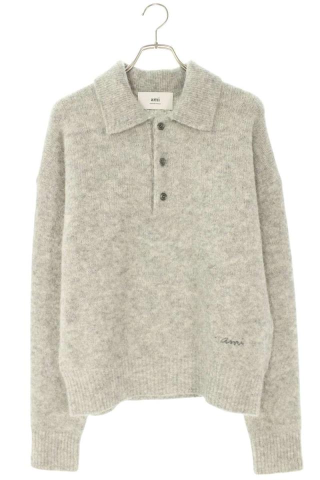 アミアレクサンドルマテュッシ サイズ:M  25AW  HPL405 ロゴ刺繍ポロニット 新古品 OM10