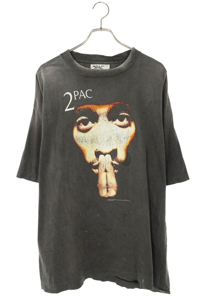 セントマイケル サイズ:XL 25SS SM-HR8-0000-C14 ヴィンテージ加工2PACプリントTシャツ 中古 SB01