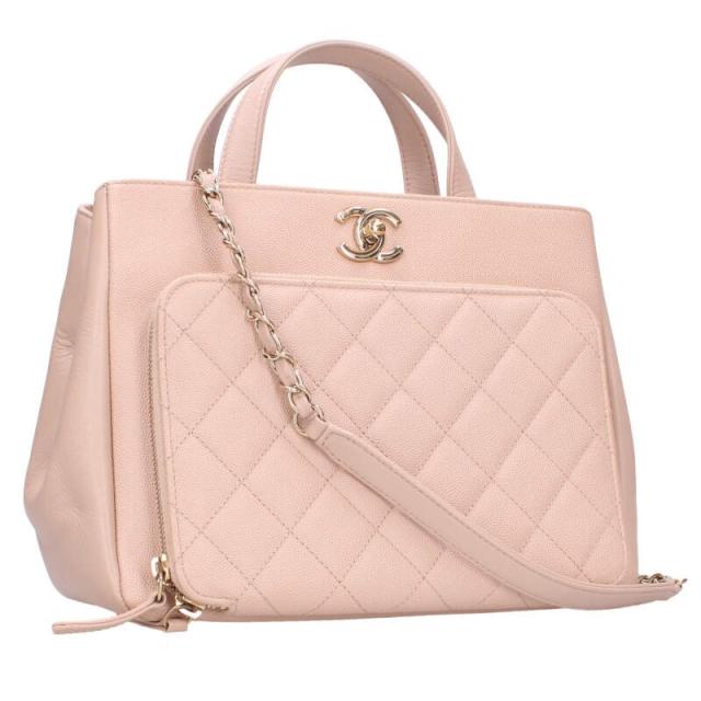 シャネル   アフィニティ A93750 キャビアスキン 2WAYハンドバッグ 中古 SB01