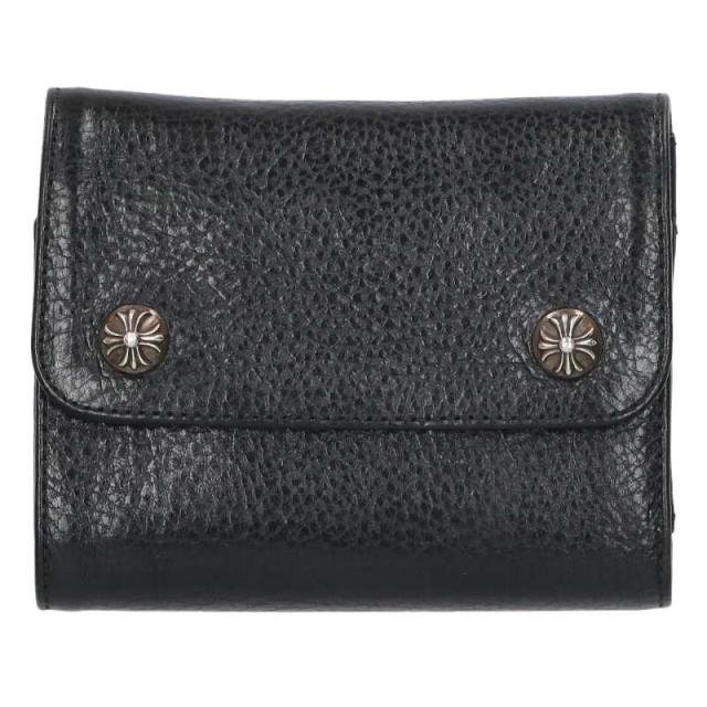 クロムハーツ   WAVE MINI クロスボールボタンレザーウォレット財布 中古 NO05
