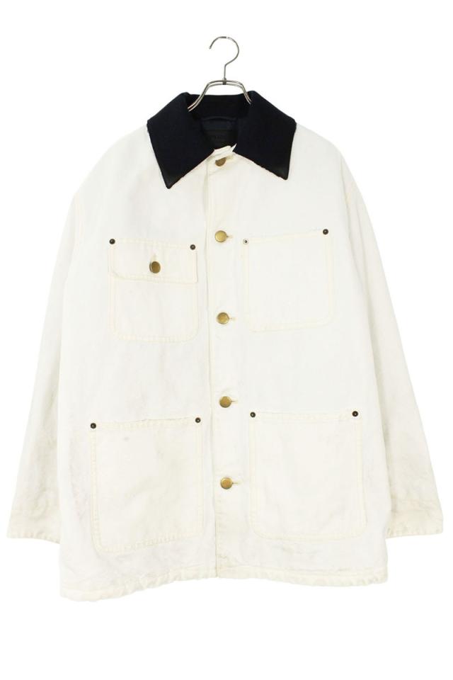 プラダ サイズ:S  24AW  SGC675 ユーズド加工 オーバーサイズ 中綿ワークデニムジャケット 中古 SB01