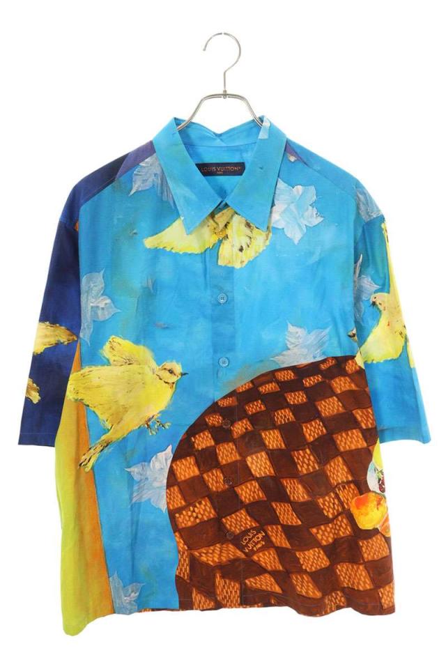 ルイヴィトン サイズ:XXL  23AW  RM232 ASM HPS70W ペインティングプリンテッド半袖シャツ 中古 BS99