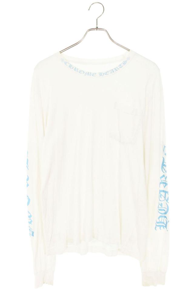クロムハーツ サイズ:M  CH L S  1 ネックロゴプリント長袖カットソー 中古 SS07