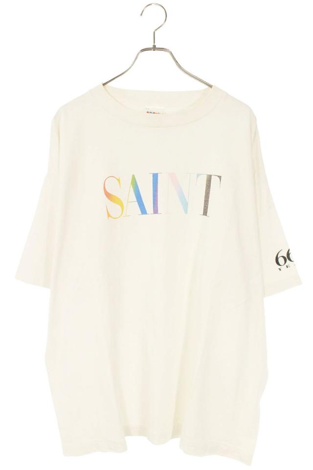セントマイケル サイズ:XL  24AW  SM-YS1-0000-007 レインボーSAINTプリントTシャツ 中古 SB01
