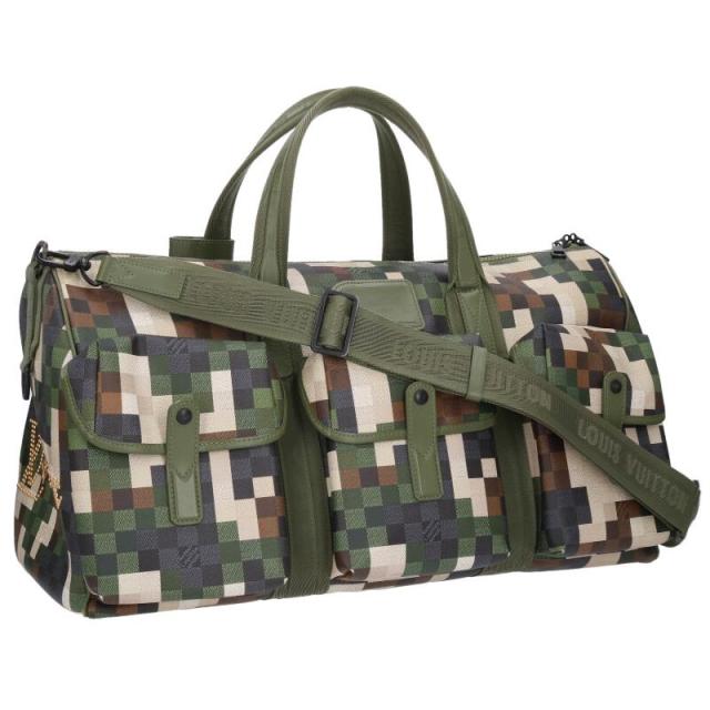 ルイヴィトン サイズ:55  M24454 キーポル55 ダモフラージュレザーボストンバッグ 中古 SB01