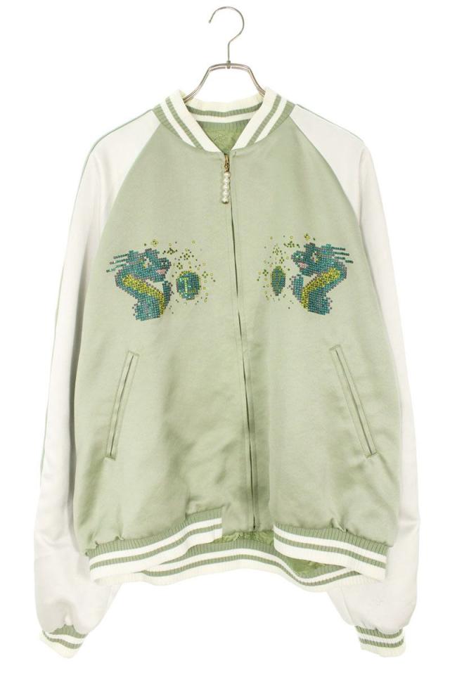 ルイヴィトン サイズ:60  24SS  RM241 GNO HQB99E スパンコールビーズ装飾スカジャンブルゾン 中古 SB01