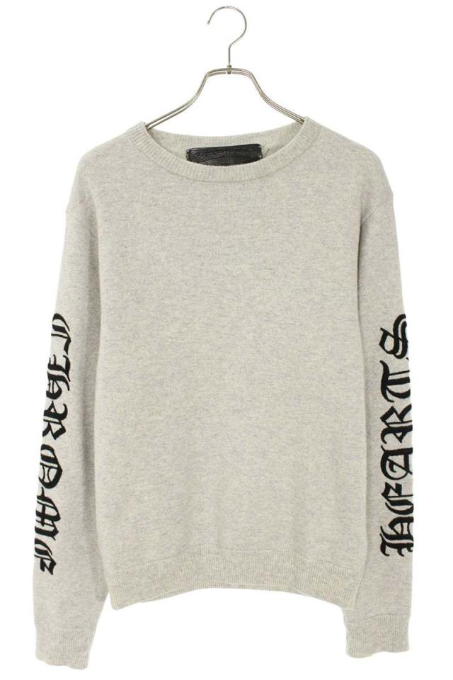 クロムハーツ サイズ:M 袖ロゴ刺繍カシミアニット 中古 SJ02