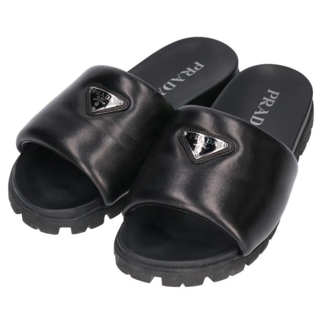 プラダ サイズ:6  2X3099 トライアングルプレートサンダル 中古 SB01