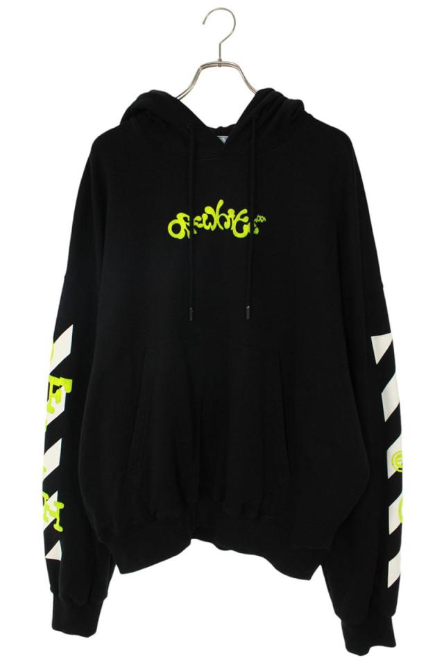 オフホワイト サイズ:XXL  OMBB110S23FLE002 バックアロープリントパーカー 中古 BS99
