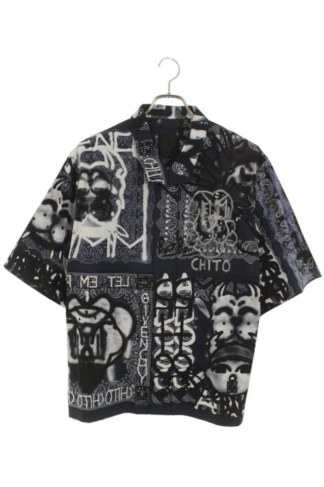 ジバンシィ サイズ:40  BM60RK144X 総柄ジップアップ半袖シャツ 中古 BS99