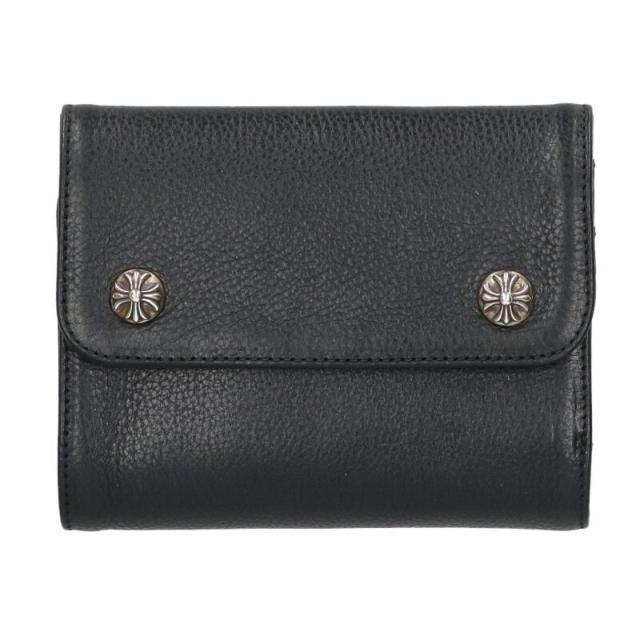 クロムハーツ   WAVE MINI ウェーブミニ クロスボールボタンレザーウォレット財布 中古 GZ11