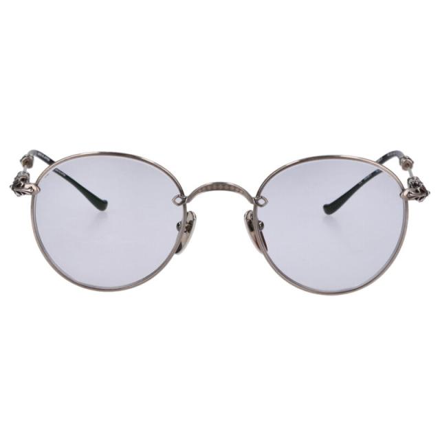 クロムハーツ サイズ:49□22-145  BUBBA-A クロステンプルメタルフレームラウンド眼鏡 中古 SS07