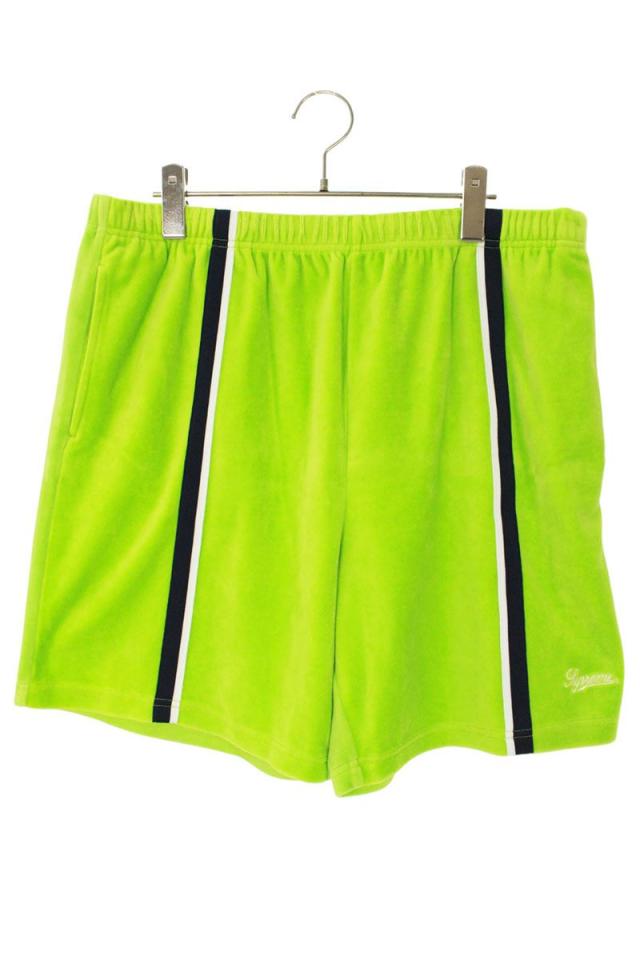シュプリーム サイズ:L  18SS  Velour Warm Up Short ベロアワームアップハーフパンツ 中古 BS99