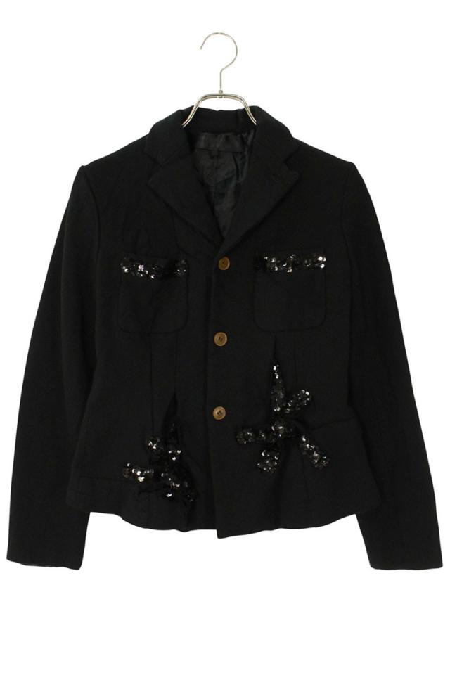 コムデギャルソンコムデギャルソン サイズ:M  RP-J017 AD2005スパンコールリボン装飾ジャケット 中古 BS99