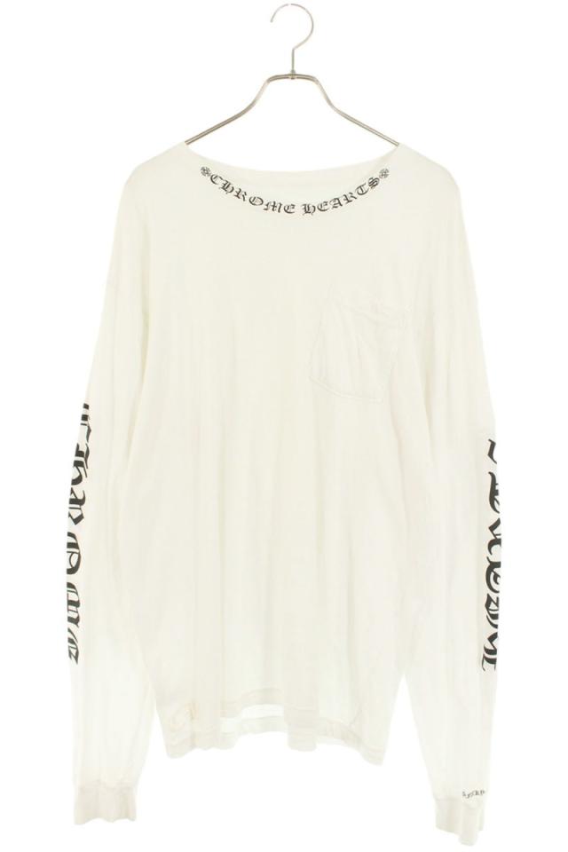 クロムハーツ サイズ:XL  CH L S 1 ネックロゴプリント長袖カットソー 中古 OK15