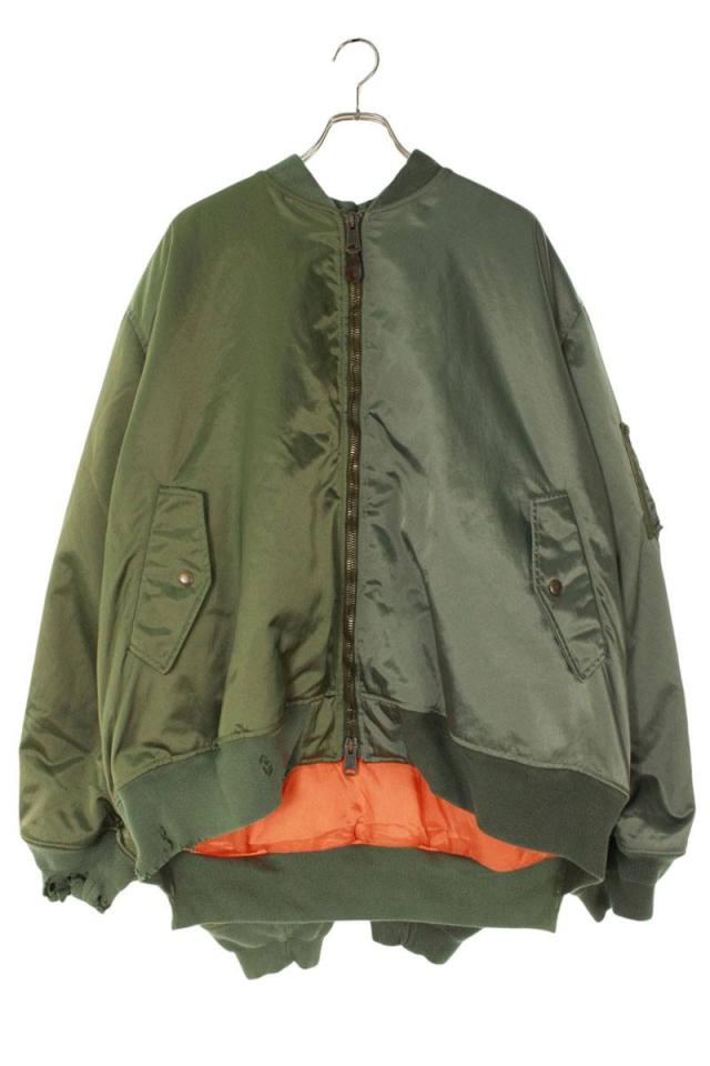 バレンシアガ サイズ:XL 790763 TYD31 ダブルスリーブボンバージャケットブルゾン 中古 SS13
