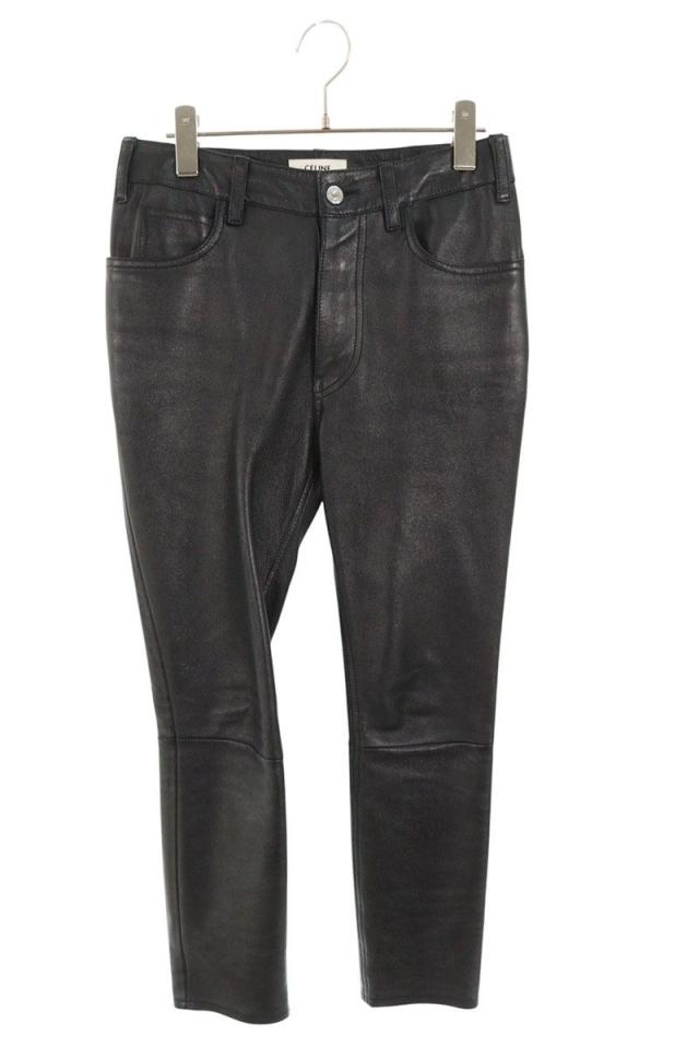 セリーヌ サイズ:26インチ  2G461280D レザーロングパンツ 中古 BS99