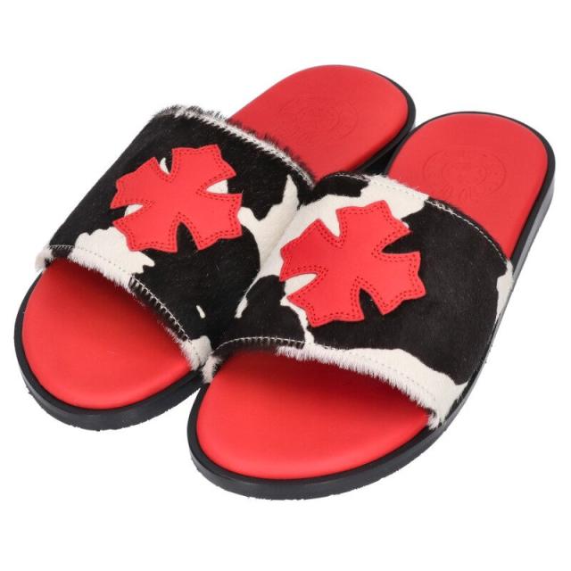 クロムハーツ サイズ:40  CH SLIDE LEATHER ハラコレザーサンダル 中古 SJ02