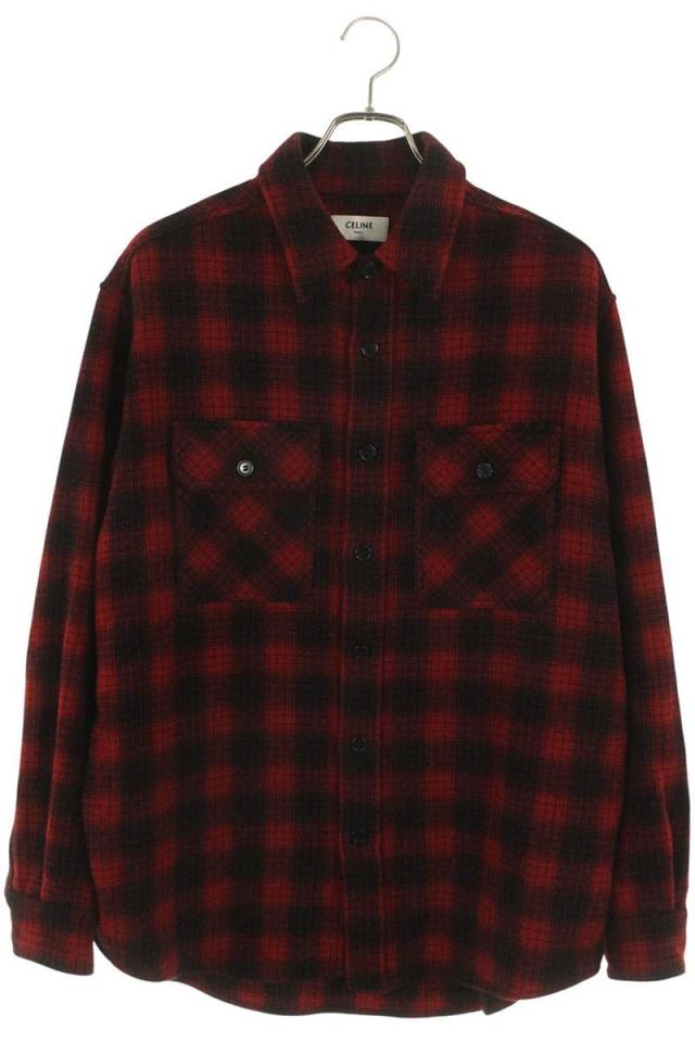 セリーヌ サイズ:38  2C574017F ランバージャックチェックフランネル長袖シャツ 中古 SS13