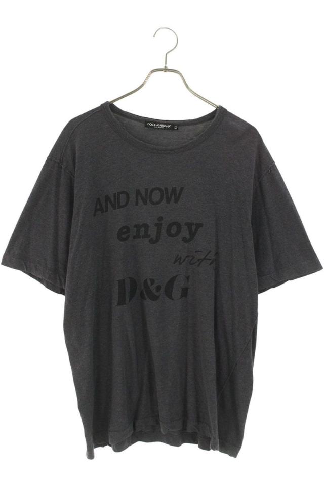 ドルチェアンドガッバーナ サイズ:52  G8IG7T ダメージ加工フロントプリントTシャツ 中古 BS99