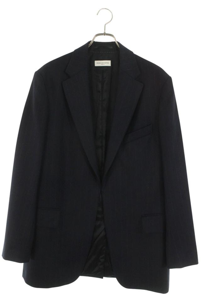 ドリスヴァンノッテン サイズ:M ストライプボタンレステーラードジャケット 中古 BS99