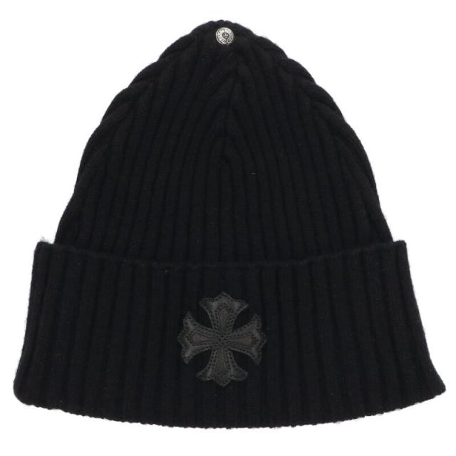 クロムハーツ サイズ:ONE SIZE CHプラスパッチカシミアニットビーニーキャップ帽子 中古 SJ02