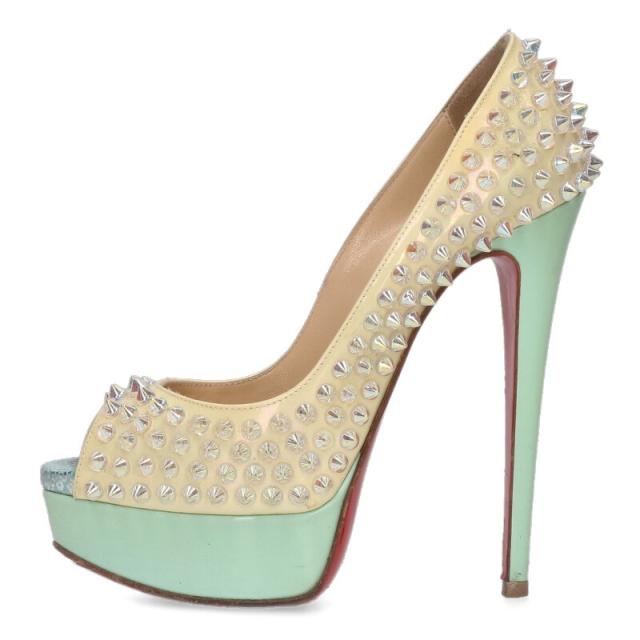 クリスチャンルブタン サイズ:34.5 スオアイクスタッズオープントゥパンプス 中古 BS99