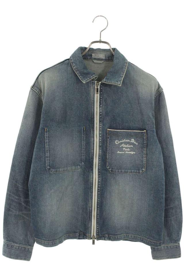 ディオール サイズ:46  313D487AY988 バックロゴジップアップデニムジャケット 中古 SS13