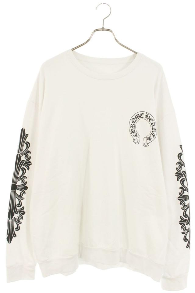 クロムハーツ サイズ:XL  SWTSHRT PLVR バックホースシュー袖フローラルプリントスウェット 中古 SJ02