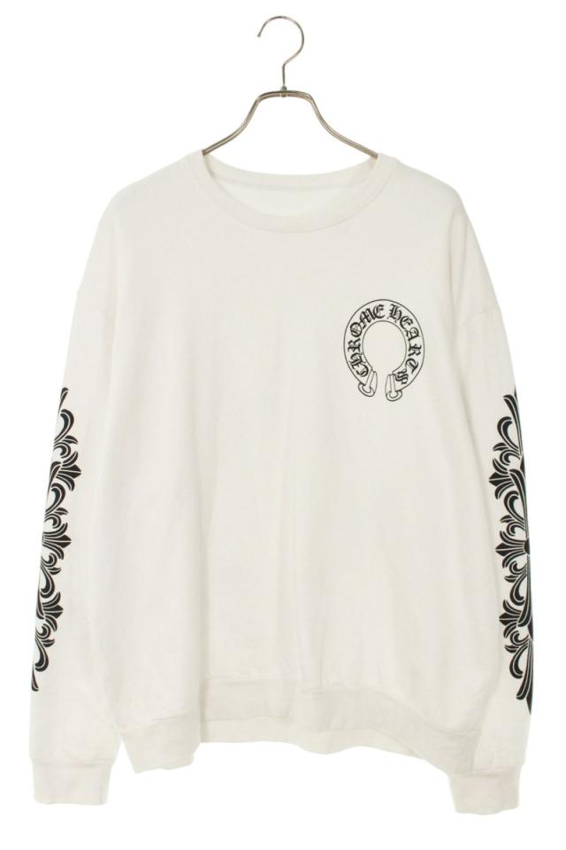 クロムハーツ サイズ:M  SWTSHRT PLVR ネックロゴ袖フローラルスウェット 中古 SS07