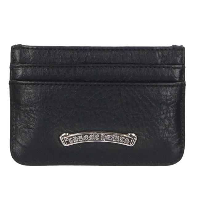 クロムハーツ   DOUBLE SIDE ダブルサイド スクロールラベル付レザーカードケース 中古 SJ02
