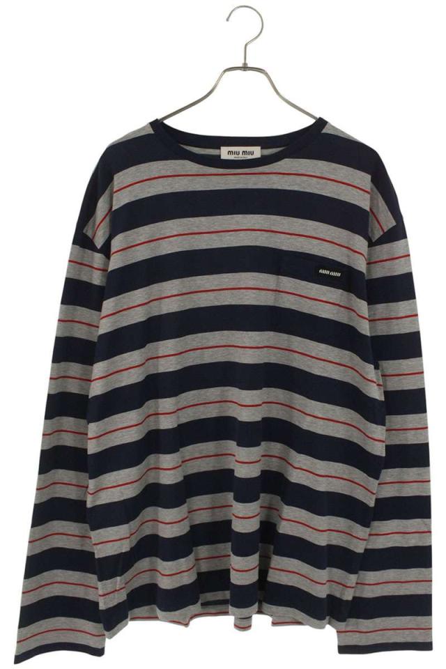 ミュウミュウ サイズ:XL  mjl014 ロゴパッチ刺繍長袖カットソー 中古 SS13
