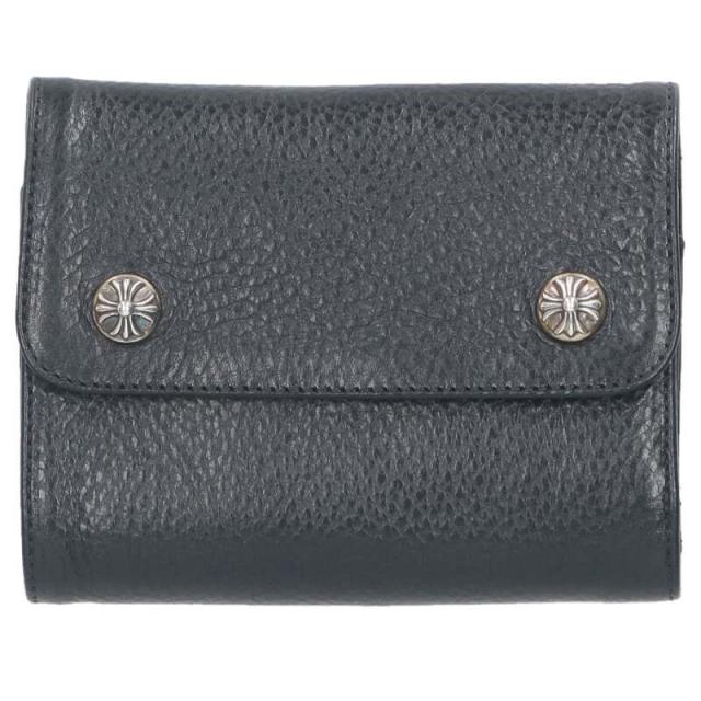 クロムハーツ   WAVE MINI クロスボールボタンレザーウォレット財布 中古 OS06