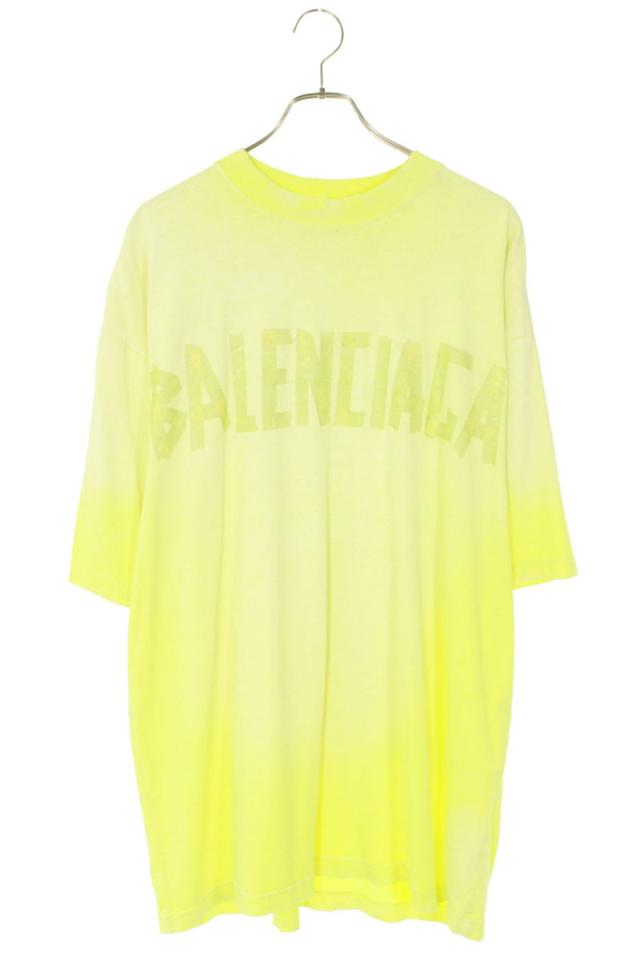 バレンシアガ サイズ:M  739784 TOVA9 テープロゴTシャツ 中古 SB01
