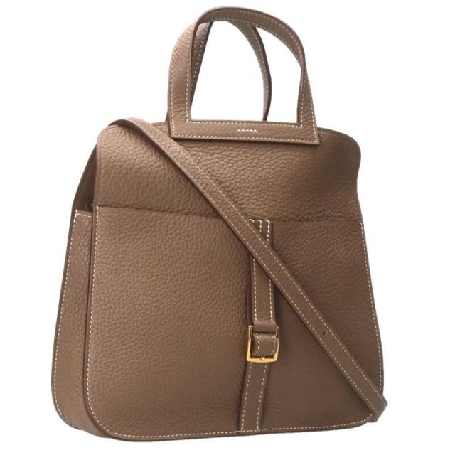 エルメス   アルザン25 U刻印 G金具レザーショルダーバッグ 中古 SB01