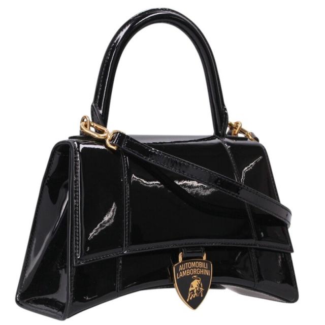 バレンシアガ   829007 Automobili Lamborghini Hourglass Handbag Small 2WAYパテントレザーショルダーバッグ 中古 SS13