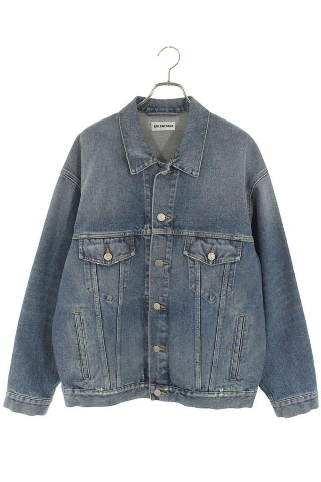 バレンシアガ サイズ:34  21SS  683379 TJW60 バックロゴストーンデニムジャケット 中古 OM10